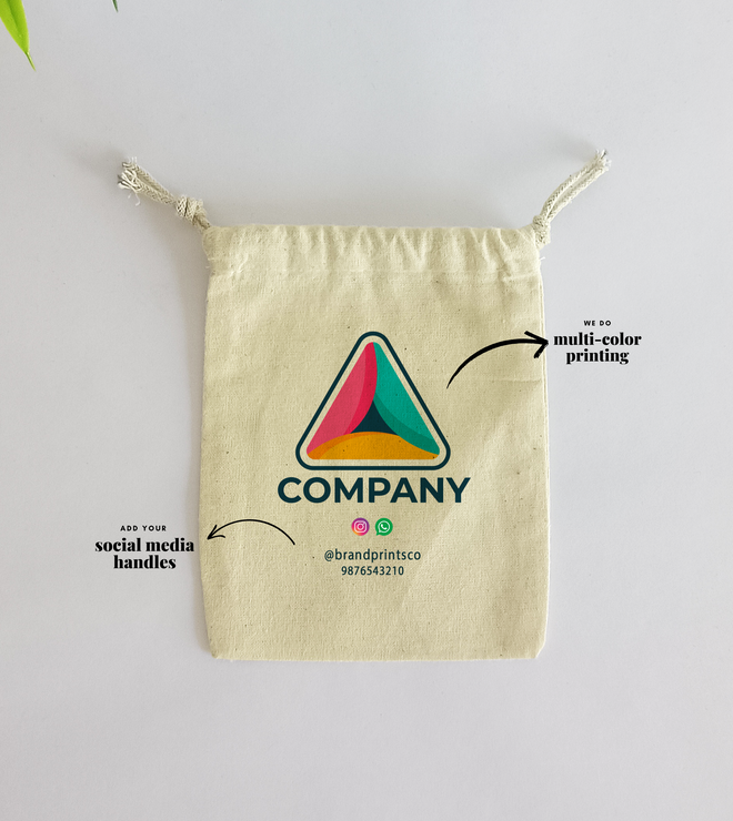 Custom Cotton Drawstring Pouches - Personalized Printed Fabric Bags for ...
